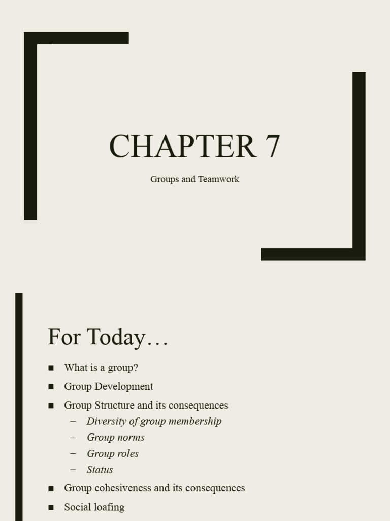 Chapter 7 W24 (Students) | PDF | Group Cohesiveness | Group Processes