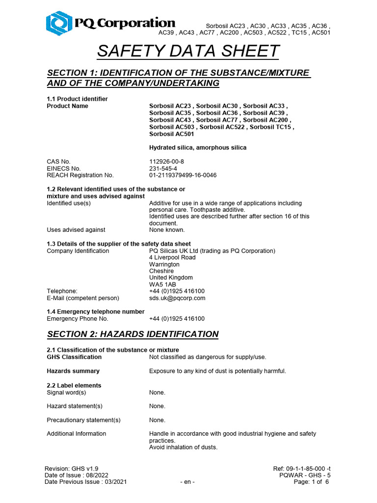 Sorbosil AC23 AC30 AC33 AC35 AC36 AC39 AC43 AC77 AC200 AC503 AC522 TC15 ...