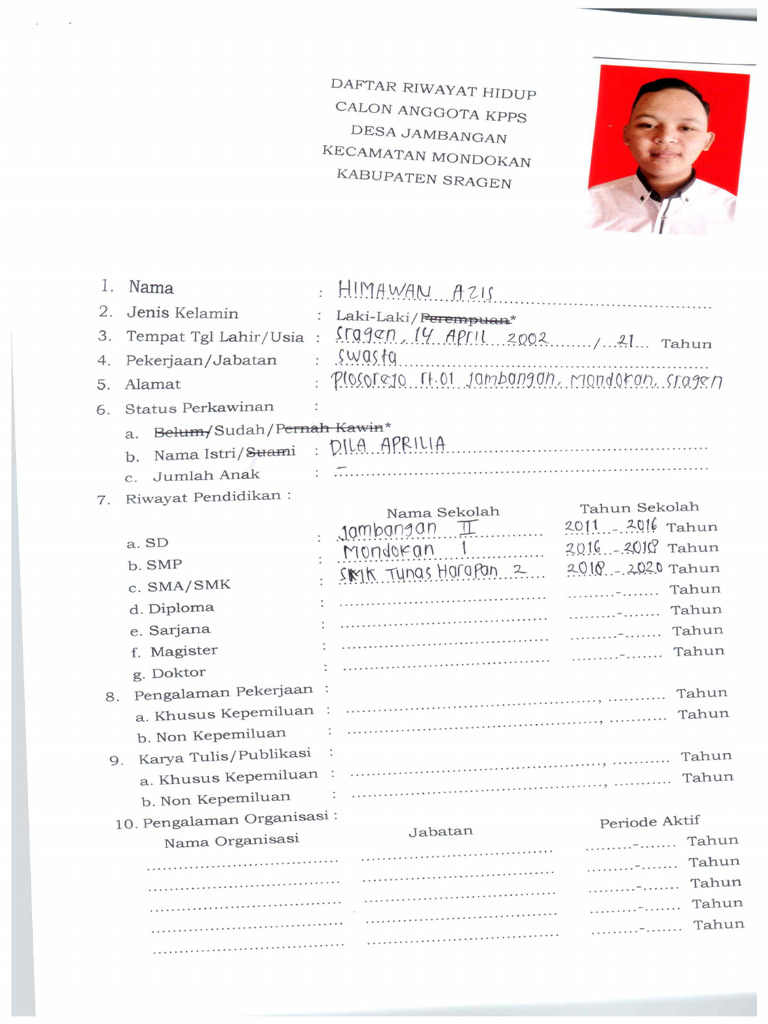 Himawan Aziz Riwayat Hidup | PDF