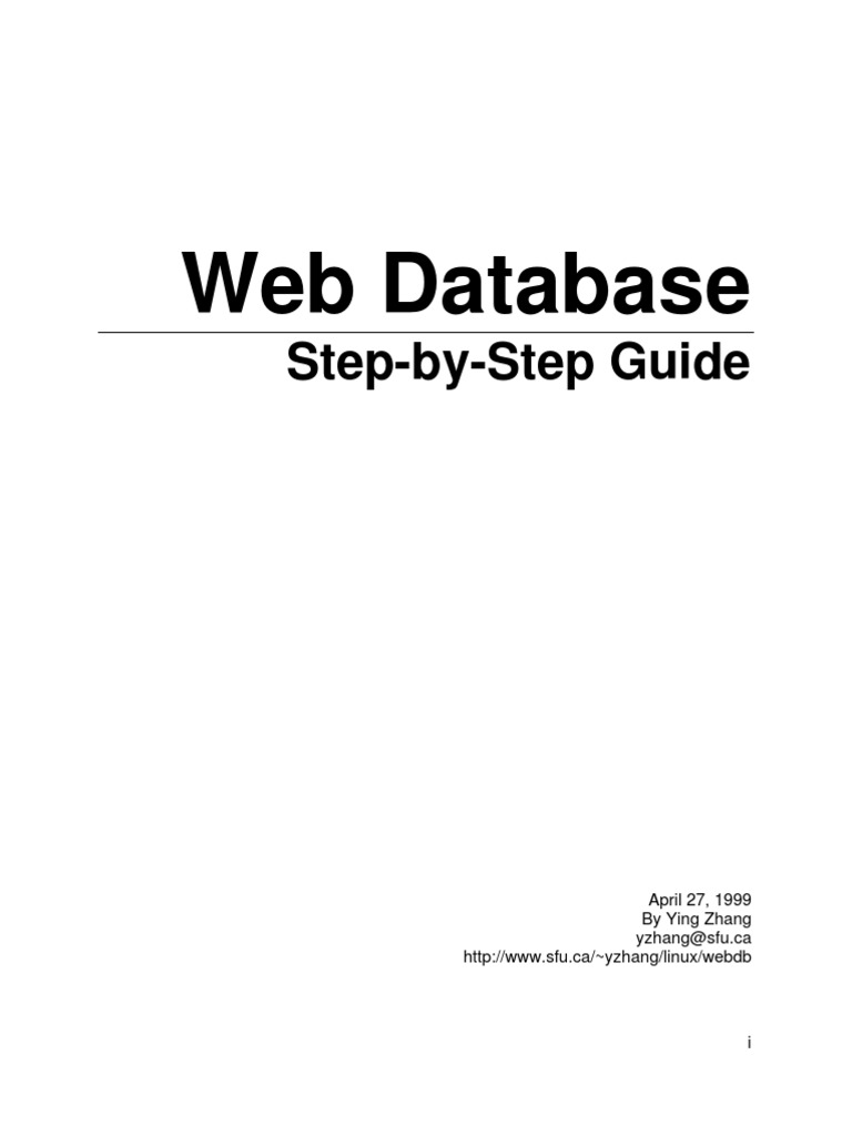 Web Database - Step-By-Step Guide | PDF