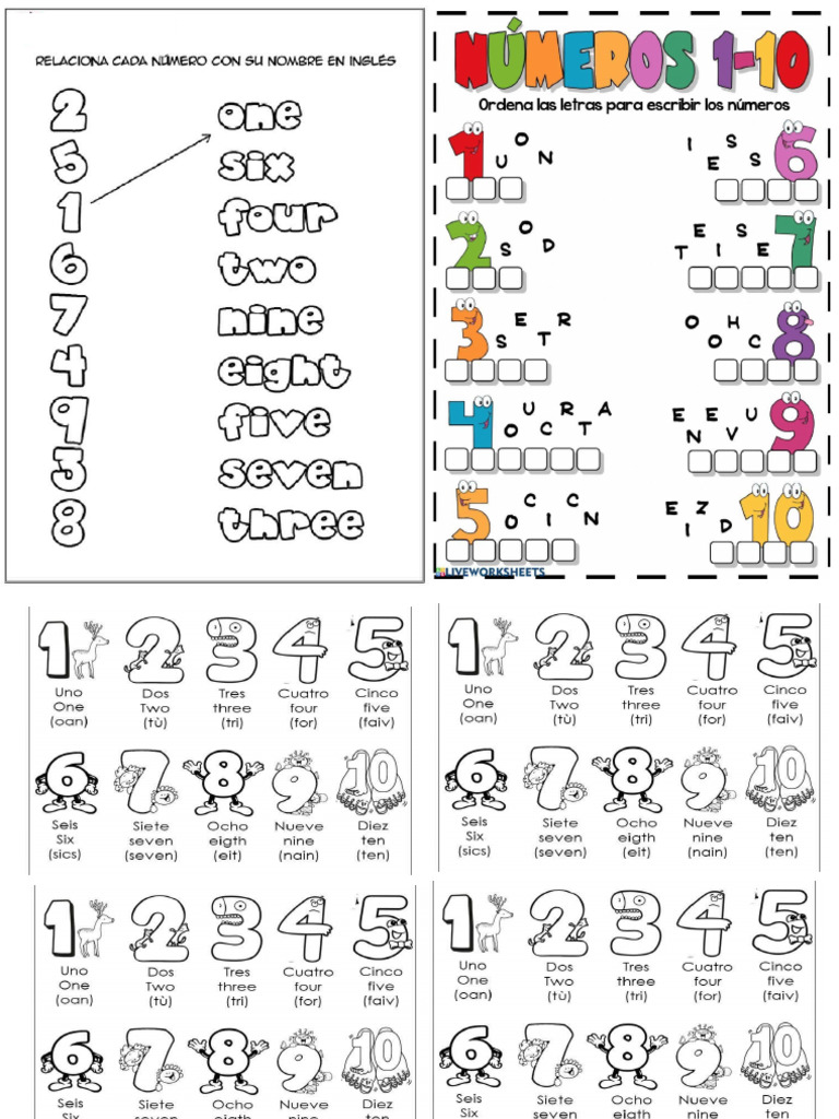 Numeros Hasta El 10 en Inglés | PDF
