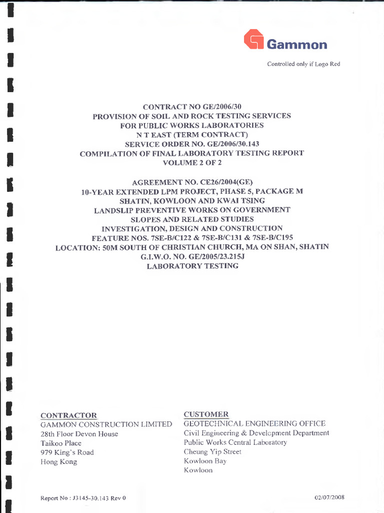 Soil and Rock Testing Report Volume 2 | PDF | Geotechnical Engineering ...