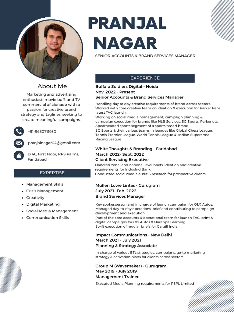 Pranjal Nagar - Resume | PDF | Brand | Strategic Management