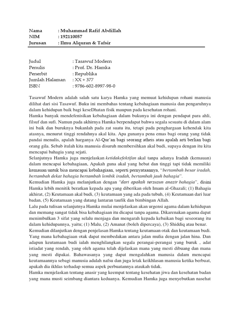 Resensi Buku Muhammad Rafif Abdillah | PDF