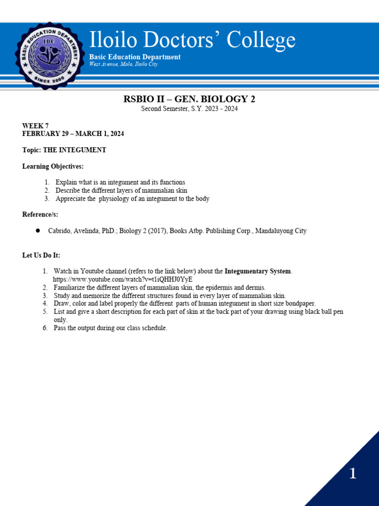 Week 7 Module in RSBIO 2 2024 | PDF
