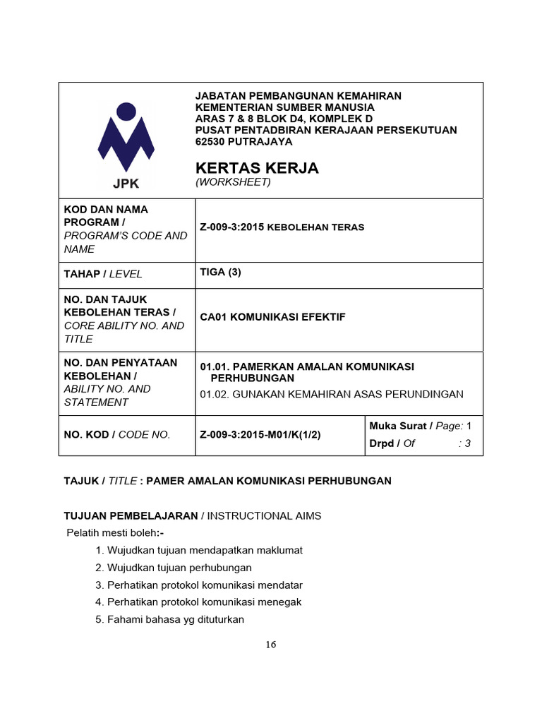 Kertas Kerja Ca01 (1-2) | PDF