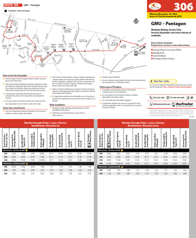 GMU - Pentagon: Route 306 | PDF | Land Transport | Bus Transport