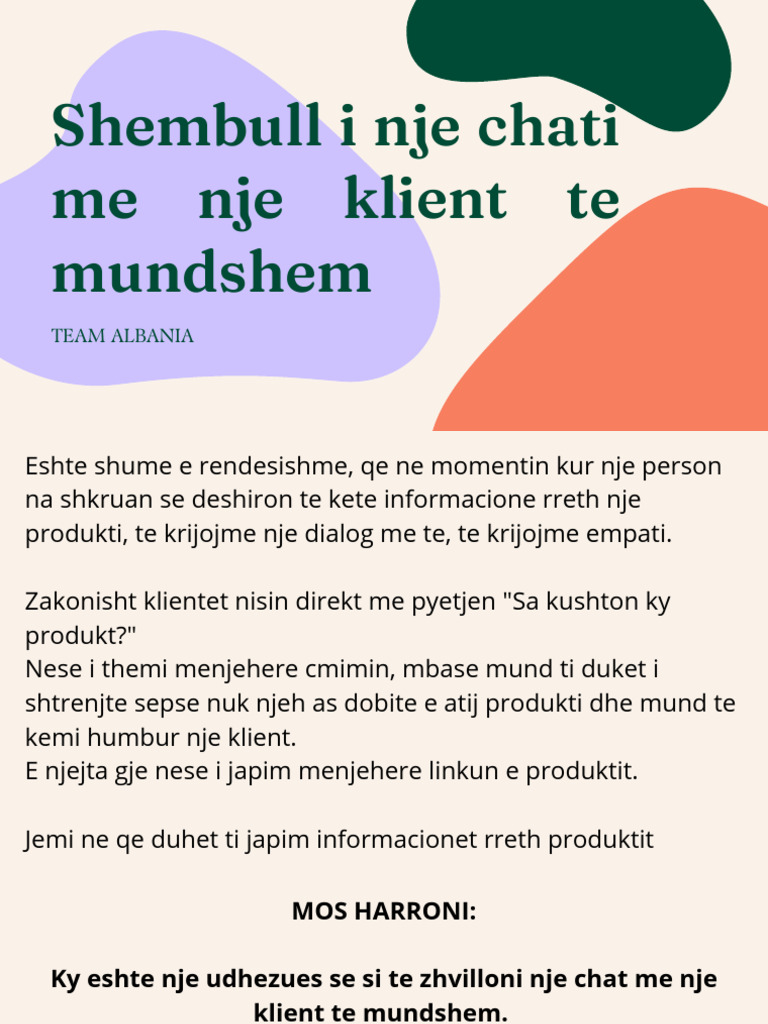 Shembull Chat Me Klientin | PDF