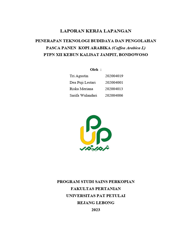 Laporan PKL PTPN Xii 2023 | PDF