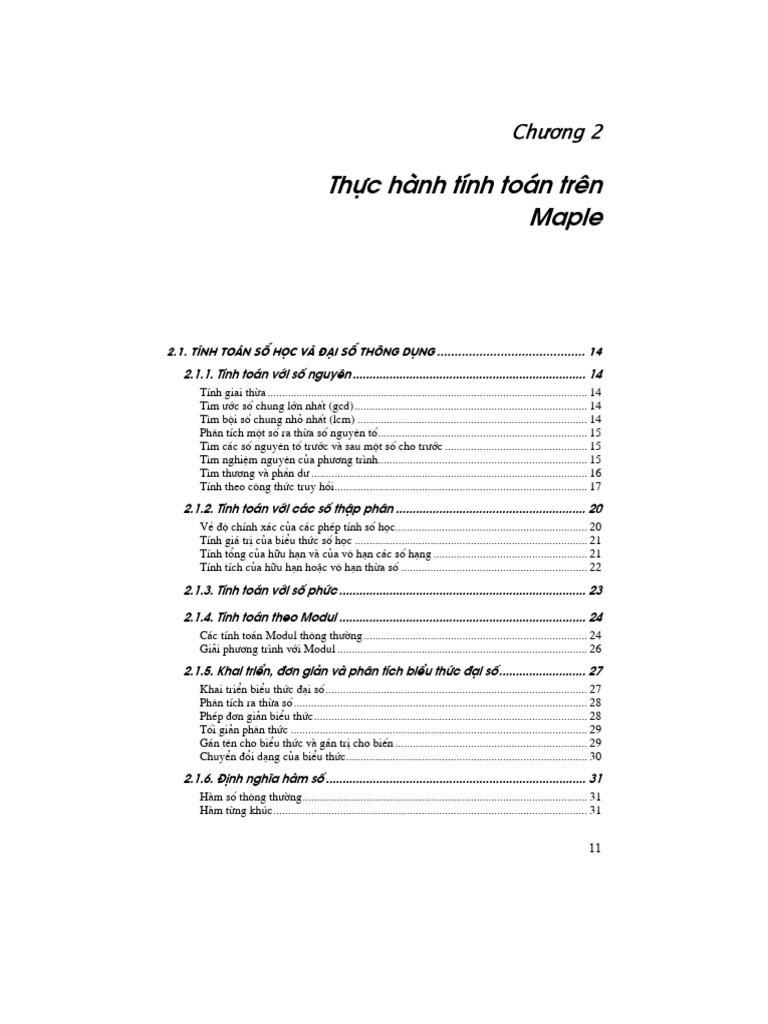 Thùc H NH Týnh To N TR N Maple: CH NG 2 | PDF