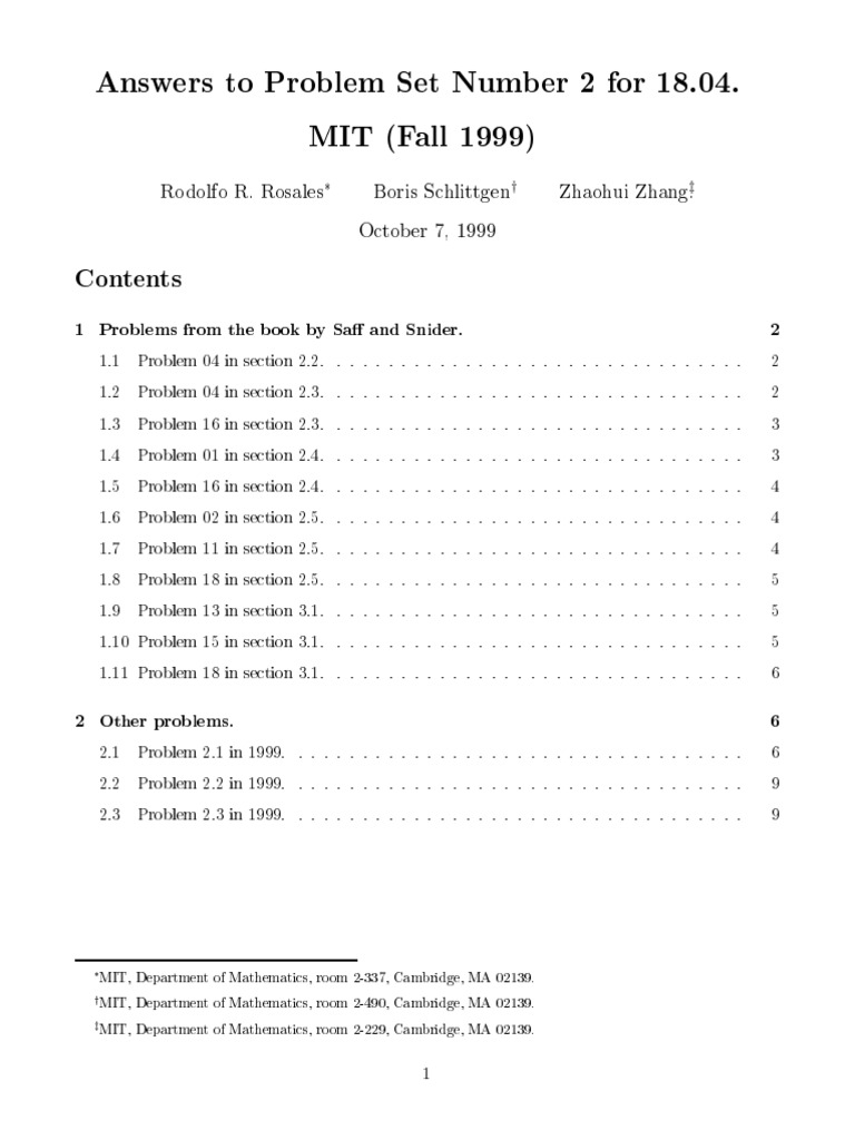 Math Problem Set Solutions | PDF | Mathematical Analysis | Mathematics