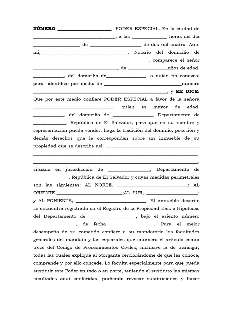 Modelo de Poder Venta de Inmueble | PDF | Propiedad | Justicia