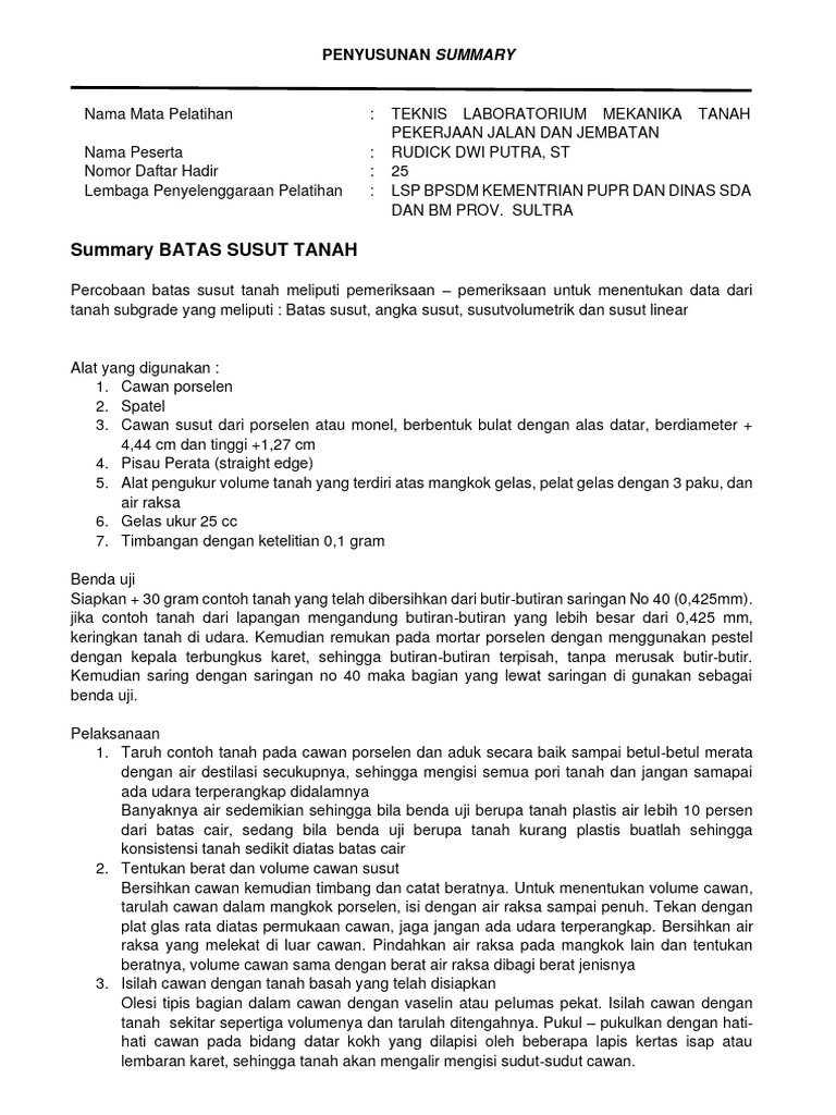 25 - RUDICK DP - Batas Susut Tanah | PDF | Sains & Matematika