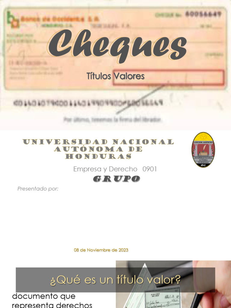 Tipos y Características de Cheques en Honduras | PDF | Cheque | Bancos