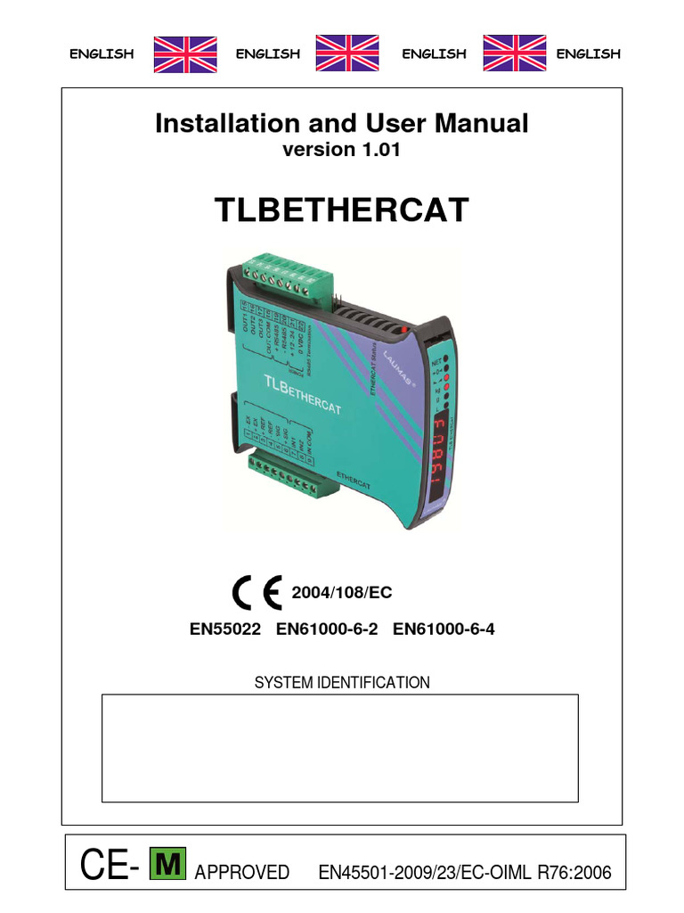 TLB ETHERCAT CE-M Approved Legal For Trade Installer Manual en | PDF | Waste | Waste Management