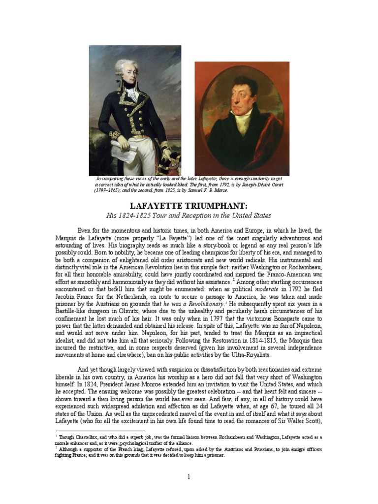 LAFAYETTE TRIUMPHANT: His 1824-1825 Tour and Reception in the United ...
