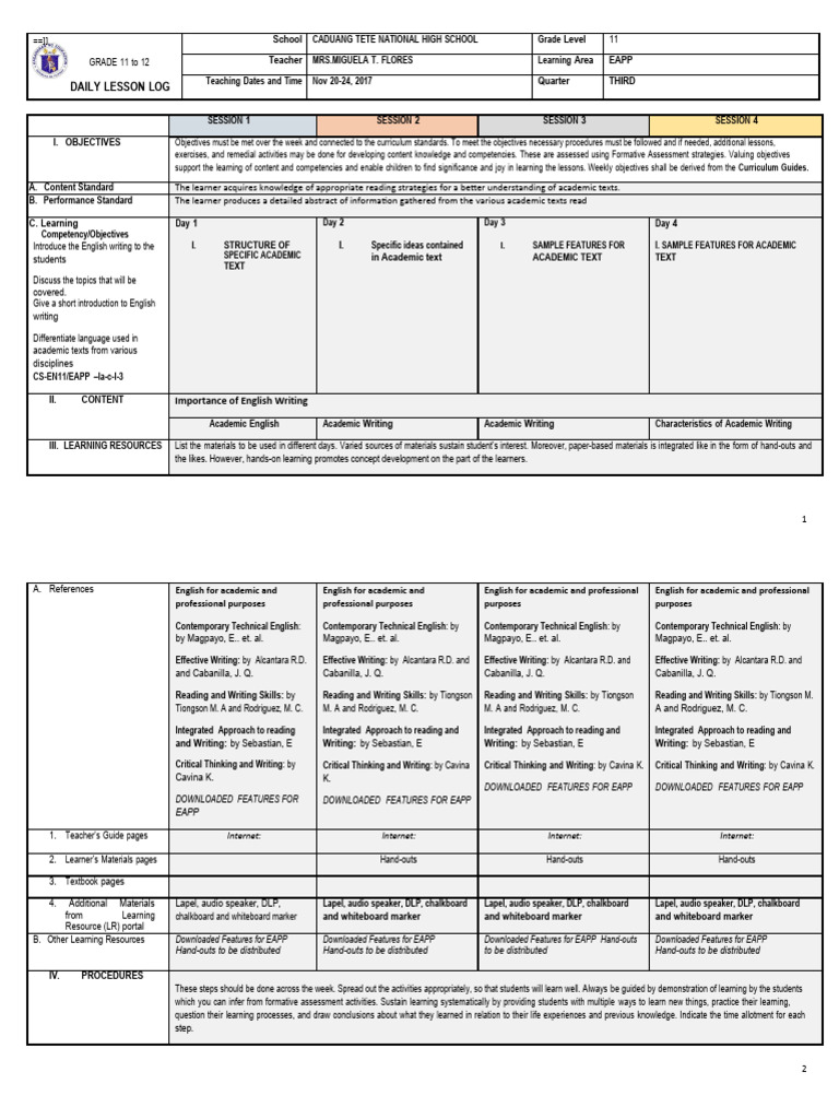 DLL Eapp 3rd | PDF | Learning | Knowledge