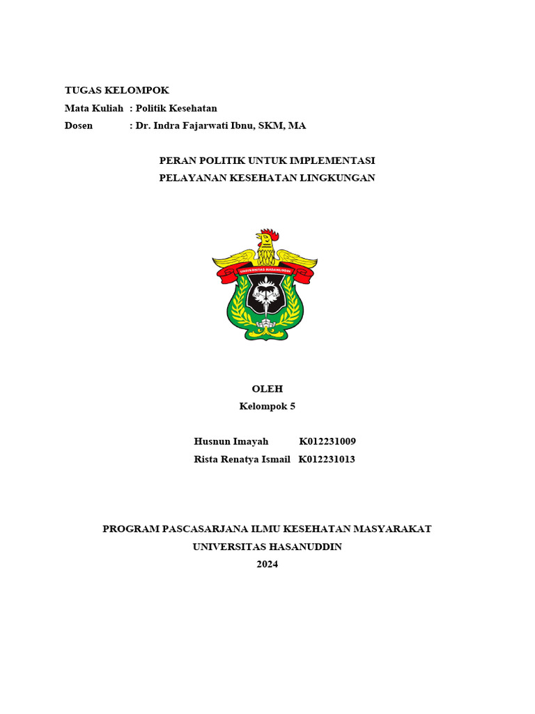 Paper Politik Kesehatan | PDF