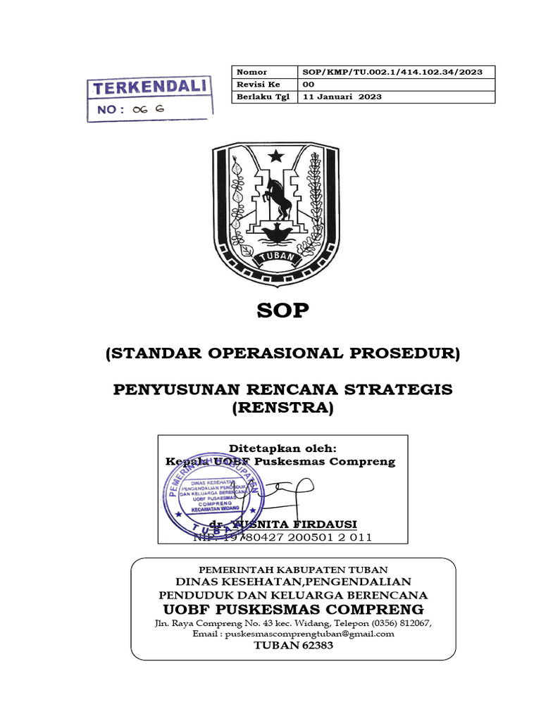 SOP Penyusunan Renstra Puskesmas | PDF | Bisnis
