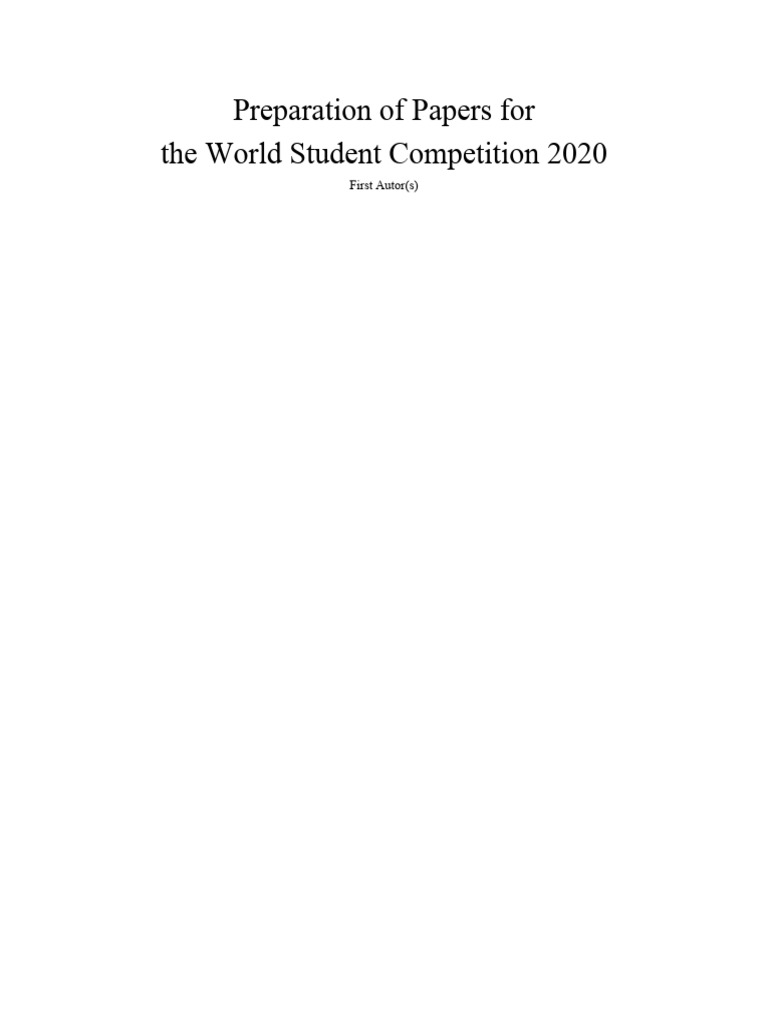 World Student Competition Template 2020 | PDF | Typefaces | Microsoft Word