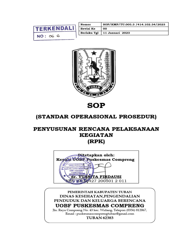 Sop Penyusunan RPK 2023 | PDF | Sains & Matematika