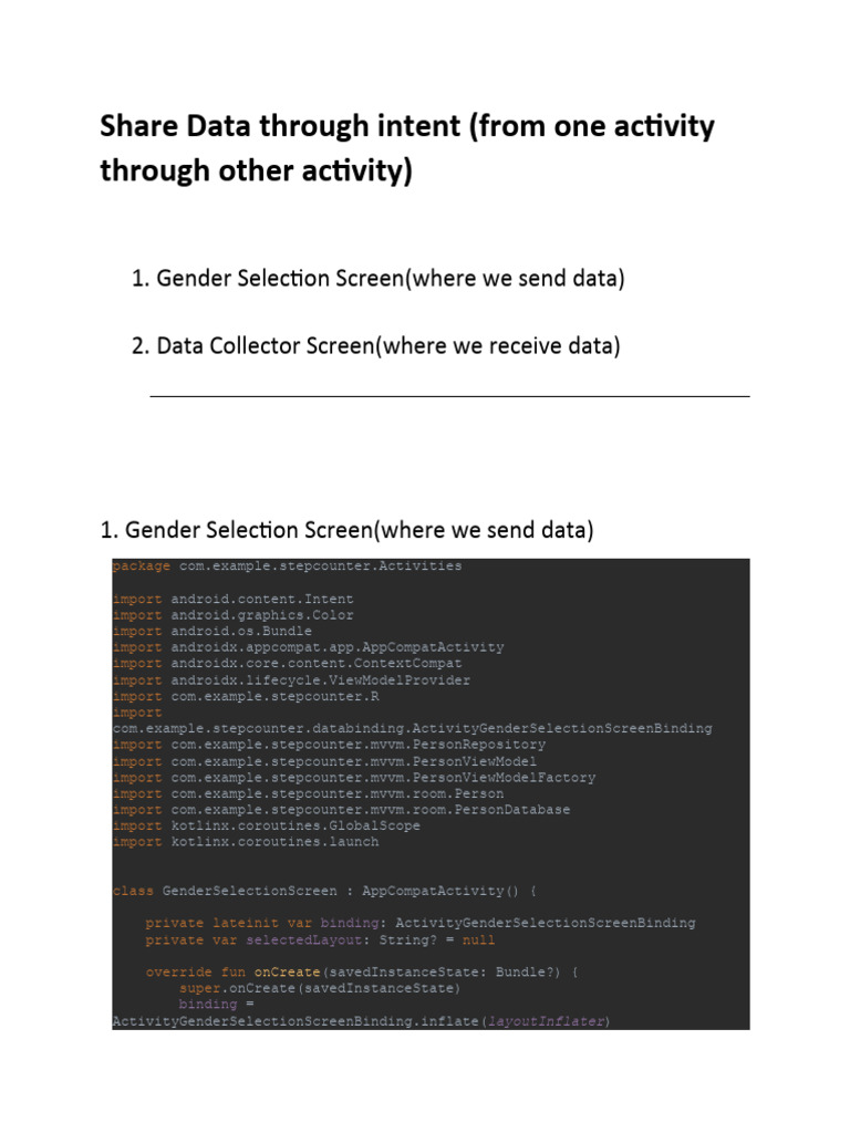 Share Data Through Intent | PDF | Android (Operating System) | Mobile Computers