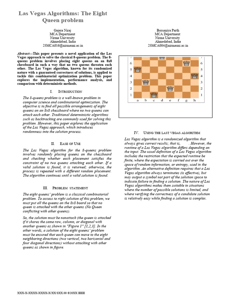 Last Vegas 8 Queen | PDF | Algorithms | Computer Science