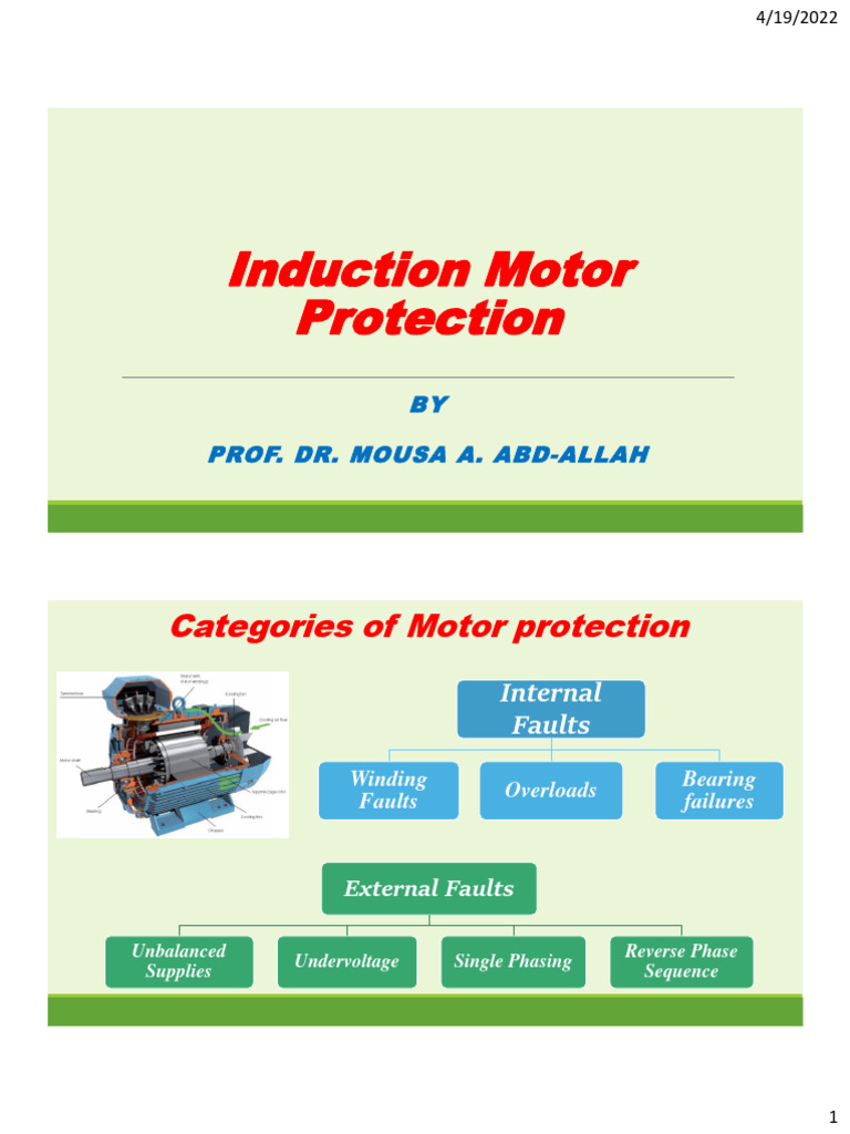 5 Induction Motor Protection | Download Free PDF | Electric Motor | Relay