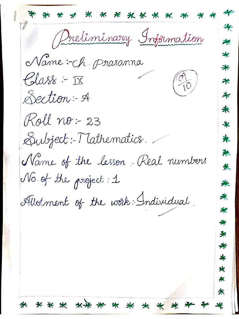 9th EM Real Num Square Root Spiral FA1 Project | PDF