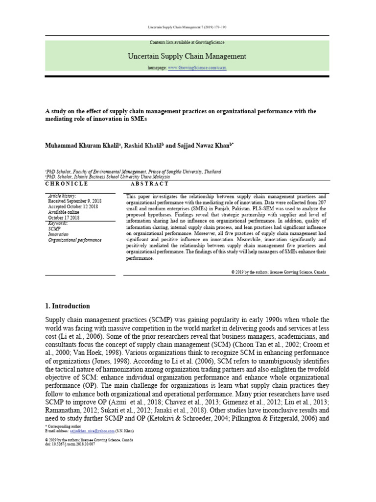 SCM Project | Download Free PDF | Supply Chain | Supply Chain Management