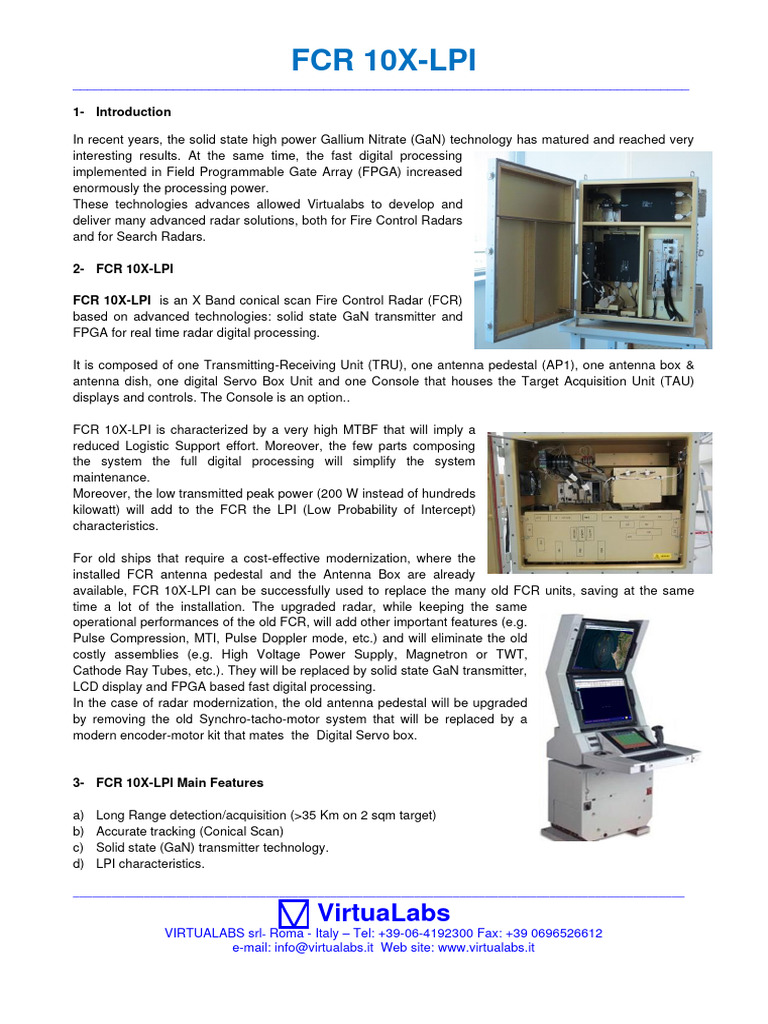 Fcr 10x Lpi Flyer | PDF | Radar | Radio Spectrum