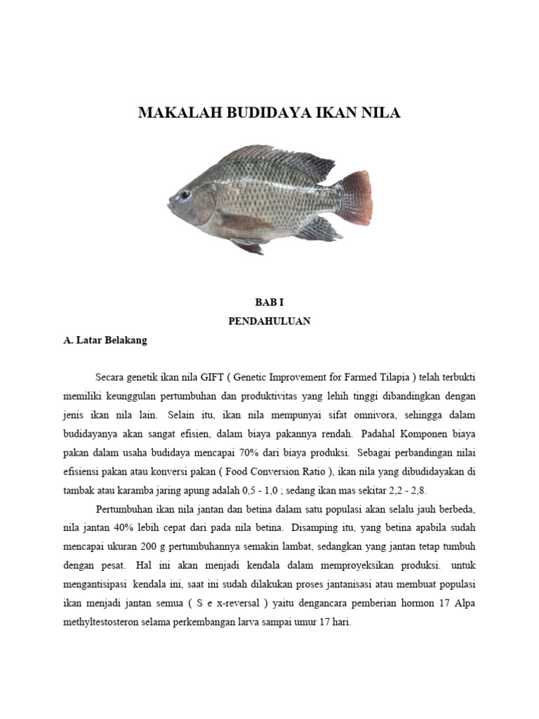 Makalah Budidaya Ikan Nila | PDF