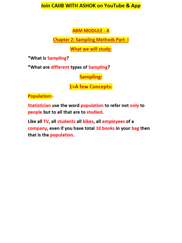 Abm CH 2 Full PDF | PDF | Sampling (Statistics) | Standard Deviation
