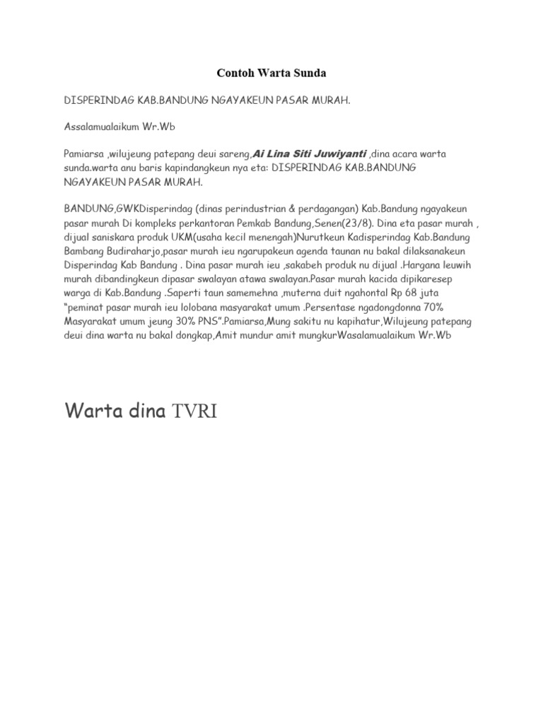 Contoh Warta Sunda | PDF
