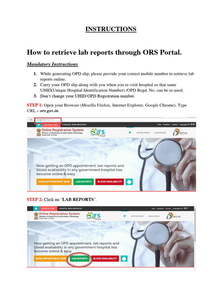 Retrieve Lab Reports via ORS Portal | PDF | Career & Growth | Business