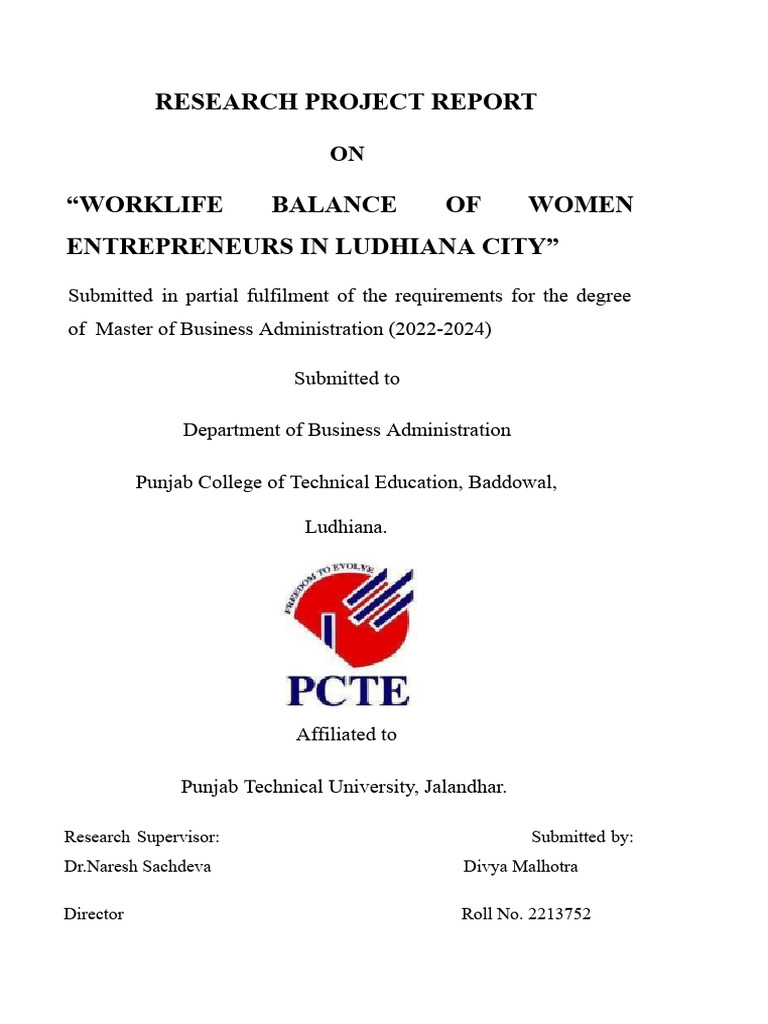 Finalised Project | PDF | Entrepreneurship | Survey Methodology