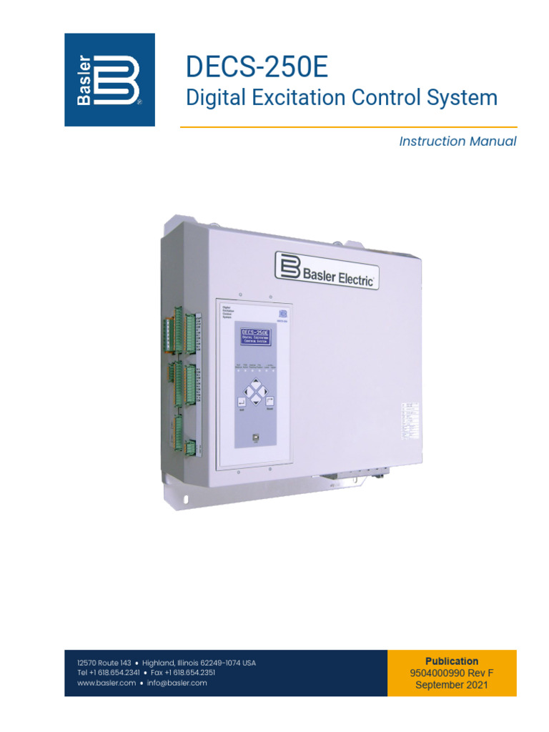 DECS-250E: Digital Excitation Control System | PDF | Alternating ...
