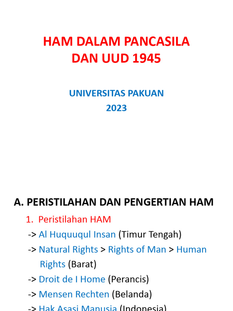 Materi 11 HAM DLM Pancasila UUD 1945 | PDF