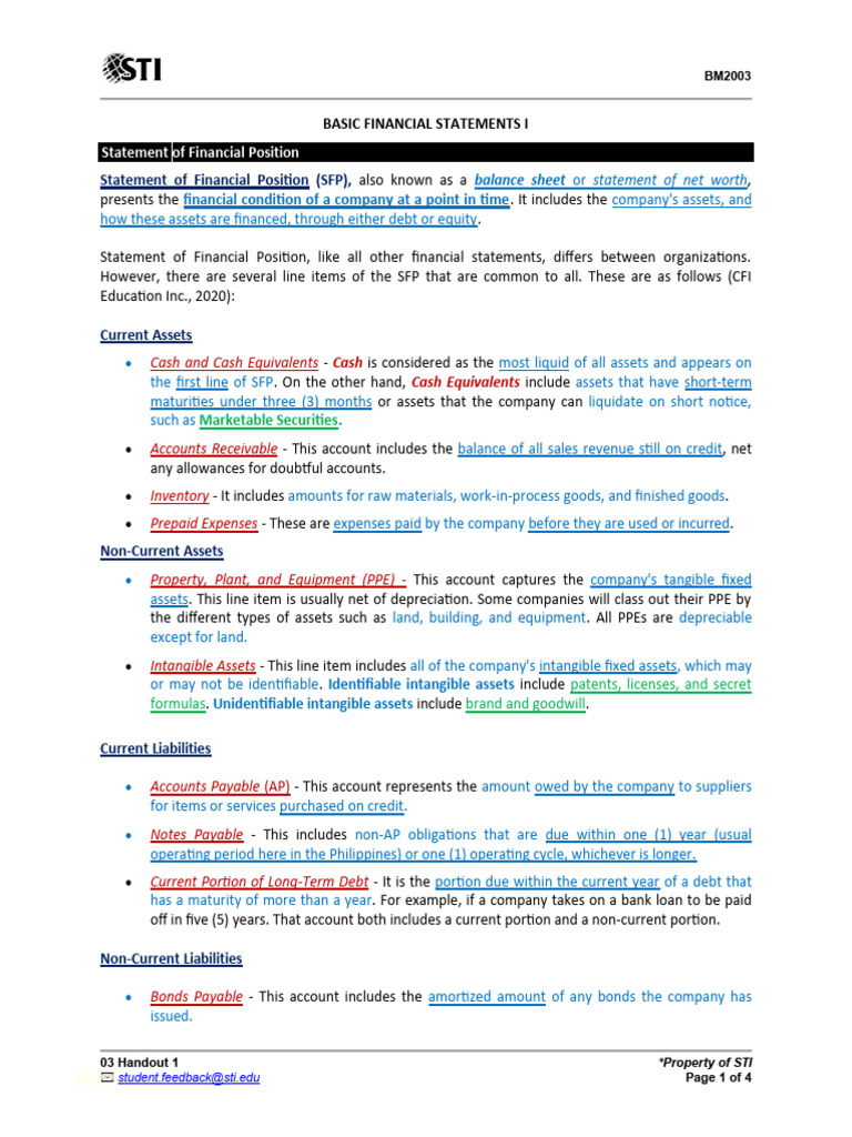 Basic Financial Statements | PDF | Equity (Finance) | Balance Sheet