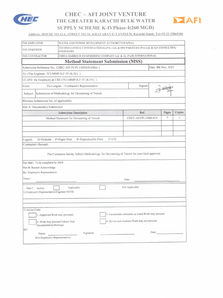 Karachi Water Project Dewatering Plan | PDF | Trench | Earth Sciences