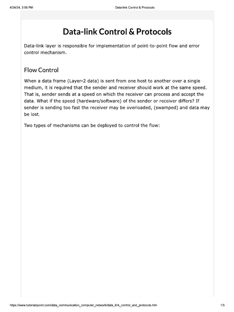 Data-Link Control & Protocols | PDF