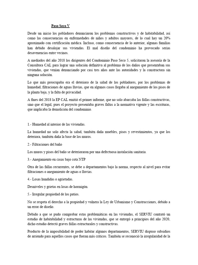 Resumen Paso Seco 5 | Descargar gratis PDF | Condominio