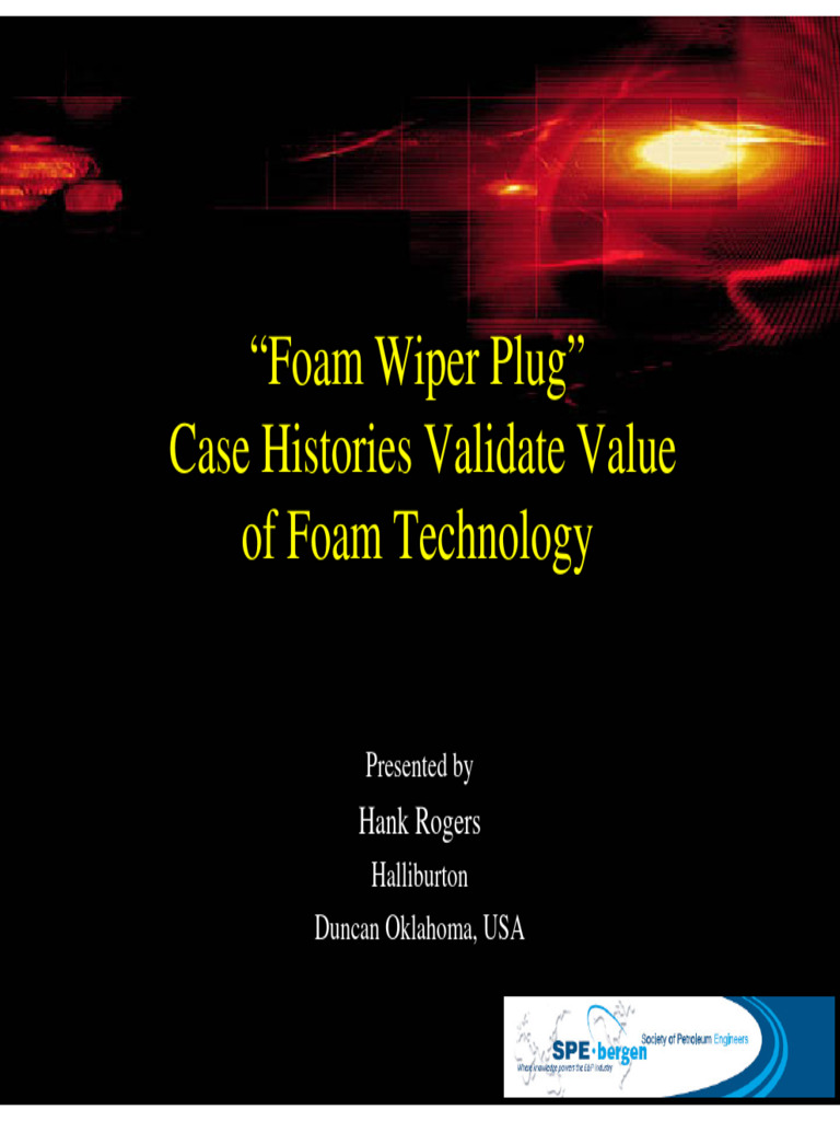 SPE_Foam Wiper Plug | PDF | Casing (Borehole) | Industrial Processes