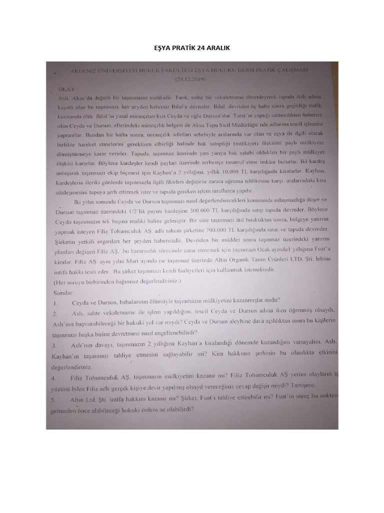 Eşya Pratik 2 | PDF