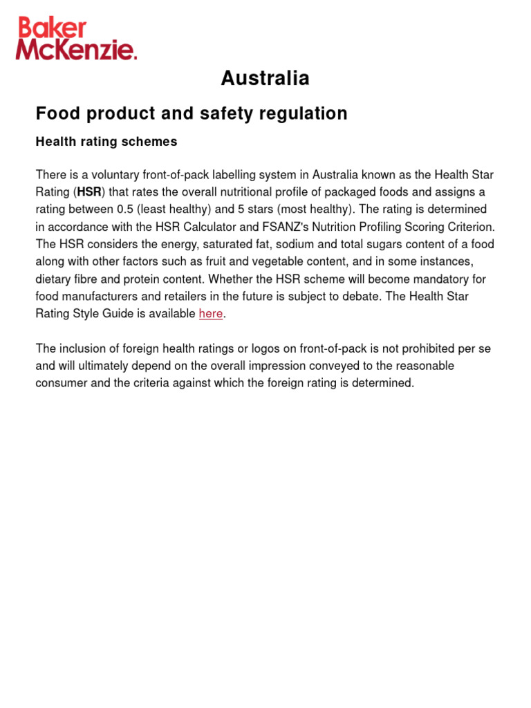 Health Rating Schemes - Australia - 07152018 | PDF