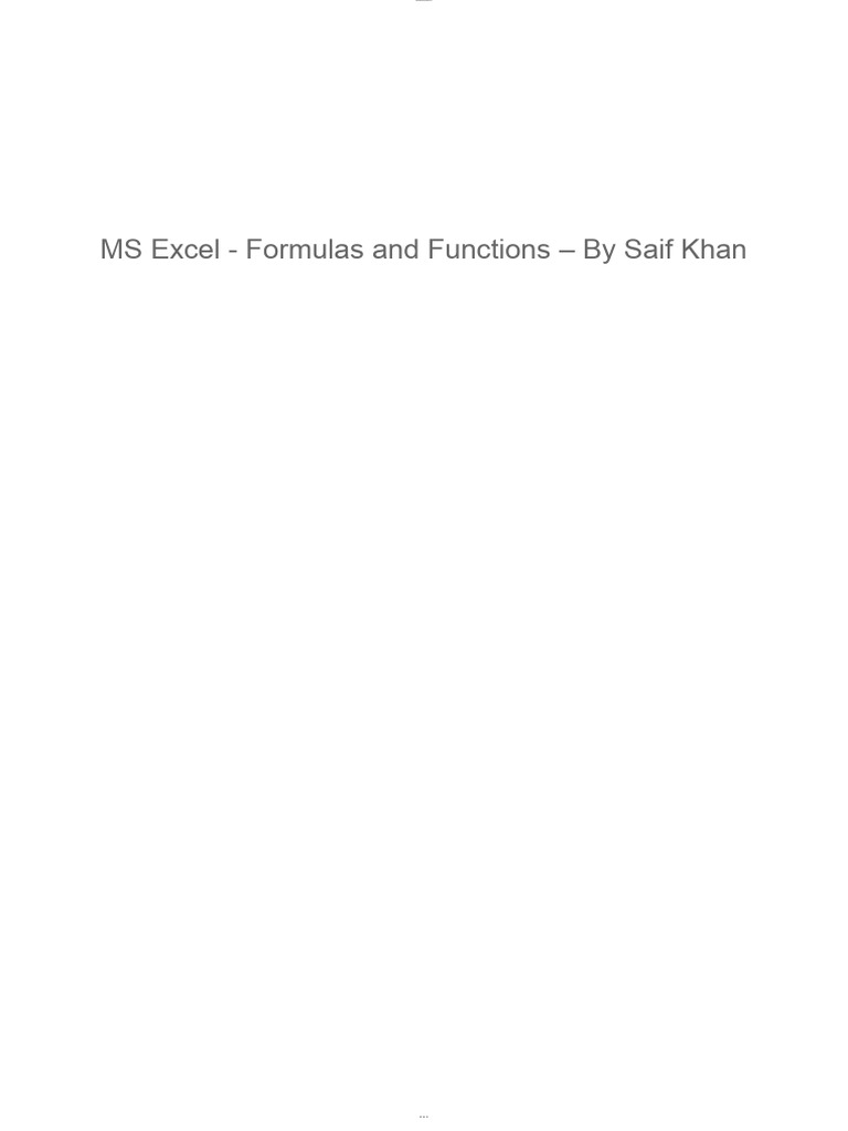 Excel Formulas & Functions Guide | PDF | Microsoft Excel | Spreadsheet