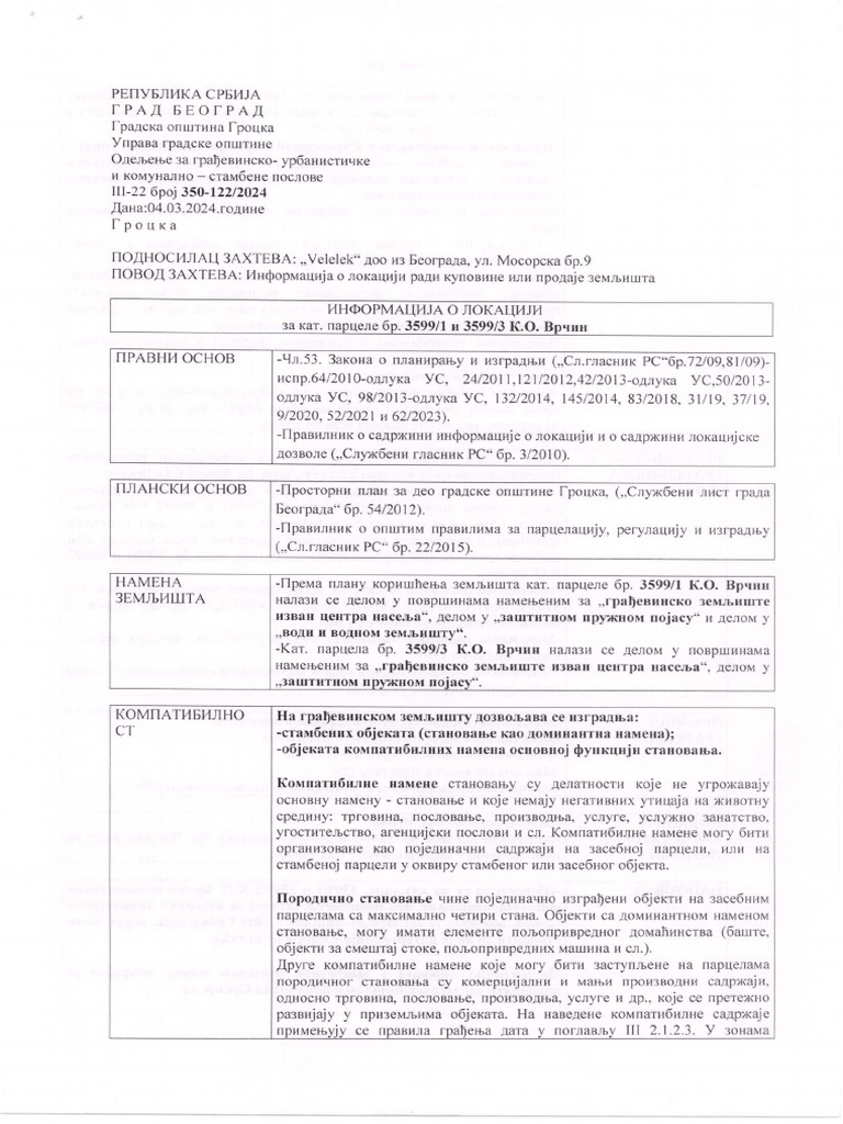 Informacija o Lokaciji Nova | PDF