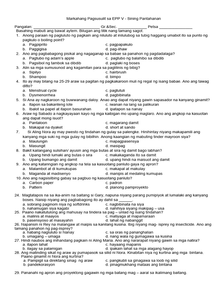 PT Epp-He-5 Q2 | PDF