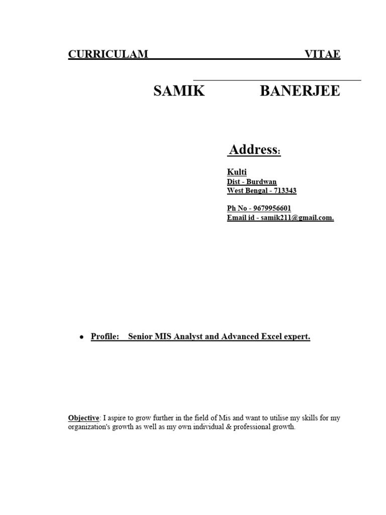 Samik Banerjee - CV2022 | PDF | Information Technology | Information ...