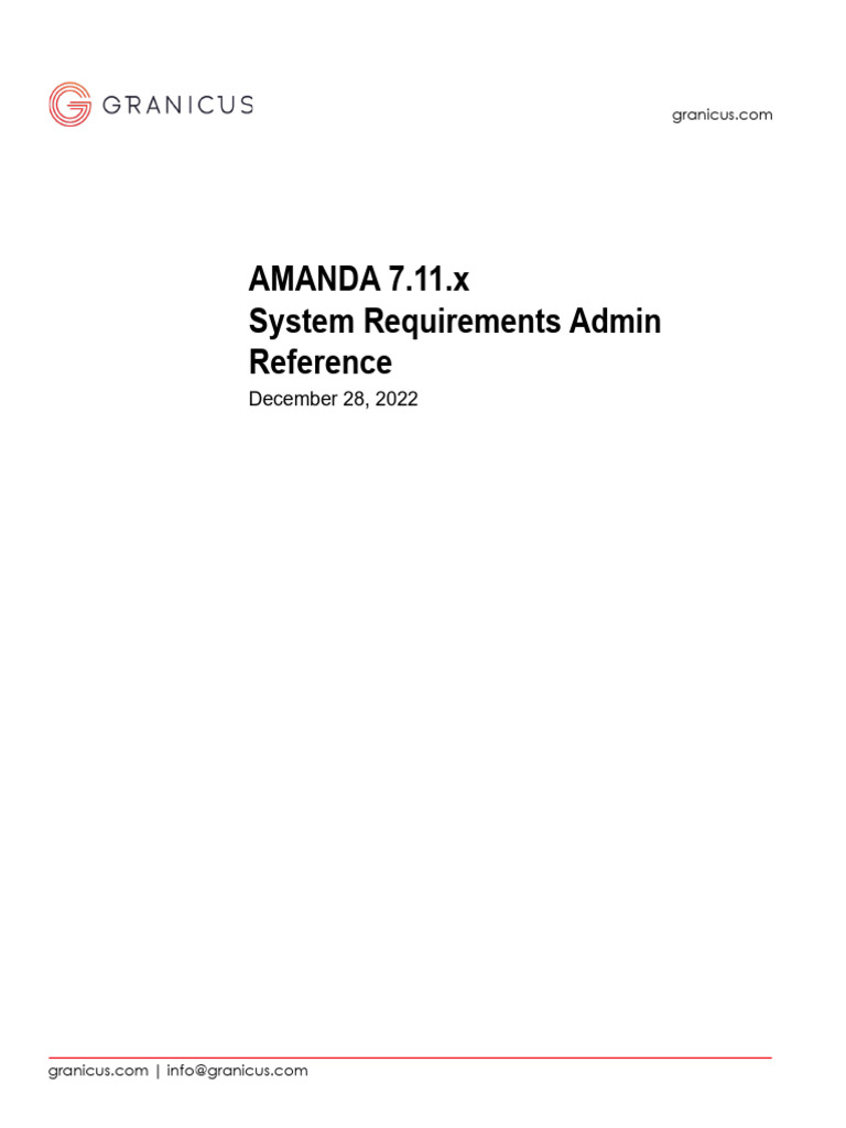 7.11.x AMANDA System Requirements Admin Reference | PDF | Scalability ...